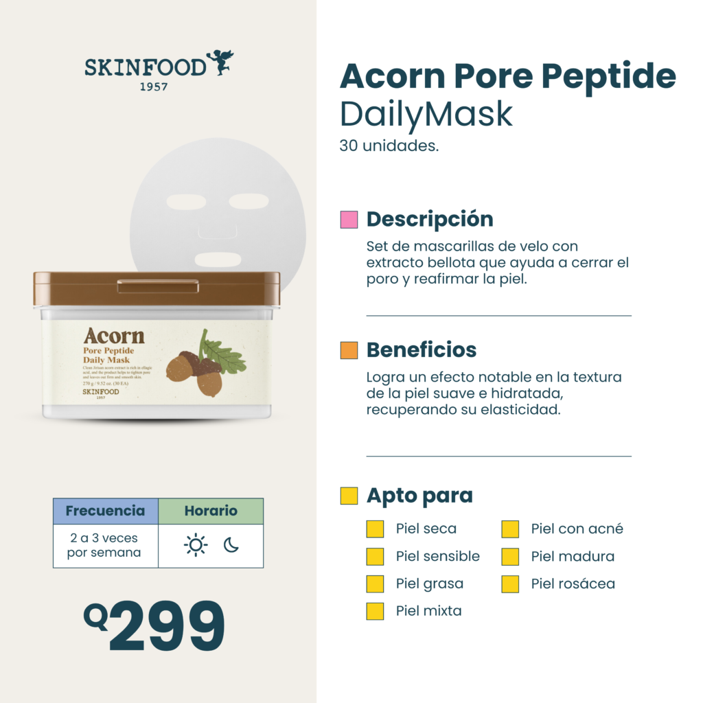 Acorn Pore Peptide Daily Mask – Skinfoodgt